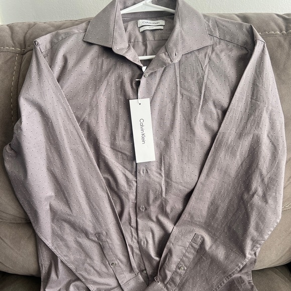 Calvin Klein | Shirts | Calvin Klein Mens Subtle Patterned Dress Shirt ...